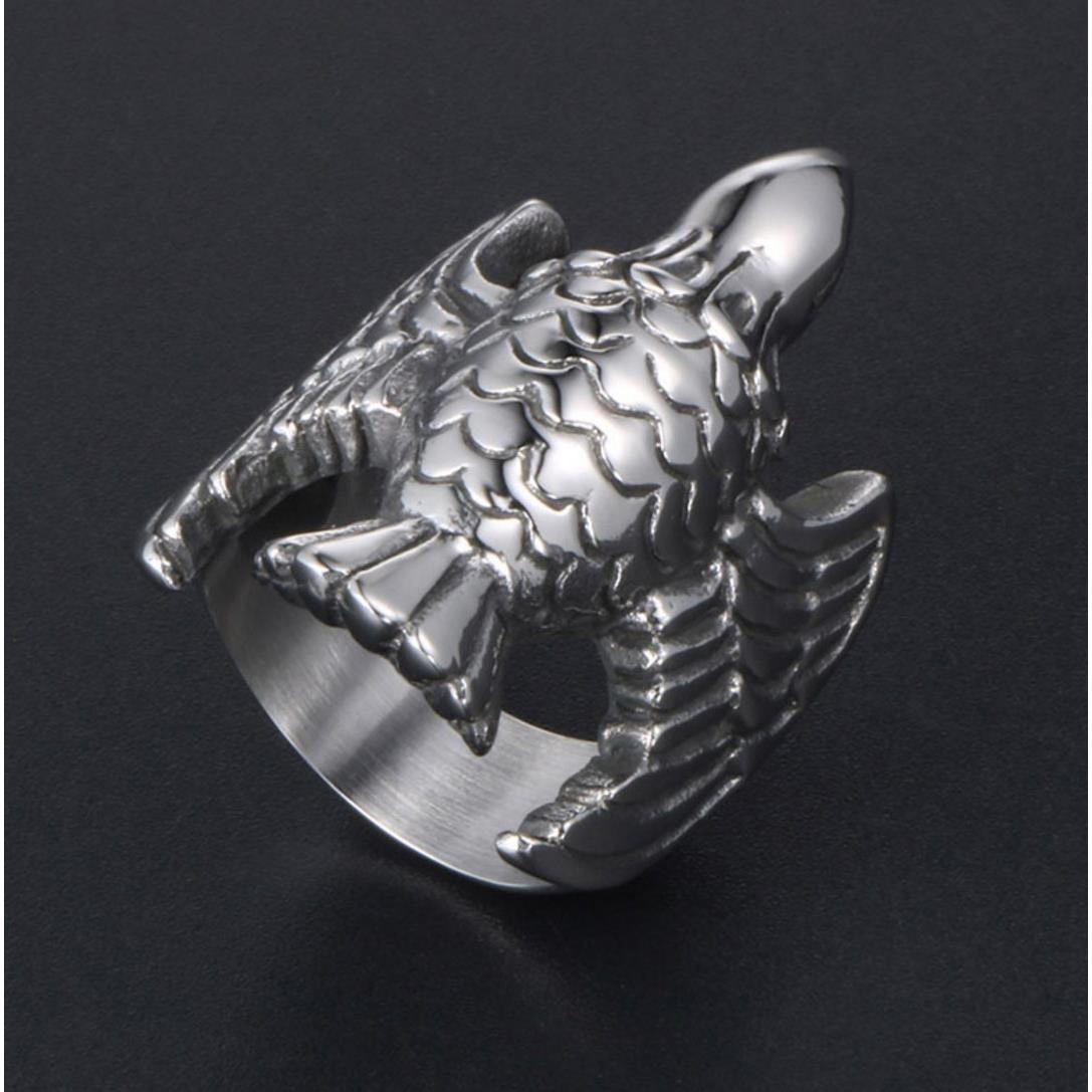 Silver Eagle Full Stainless Steel Self Defense Ring Jewelry – Cakra EDC ...