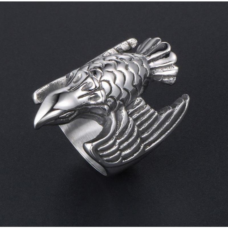 Silver Eagle Full Stainless Steel Self Defense Ring Jewelry – Cakra EDC ...