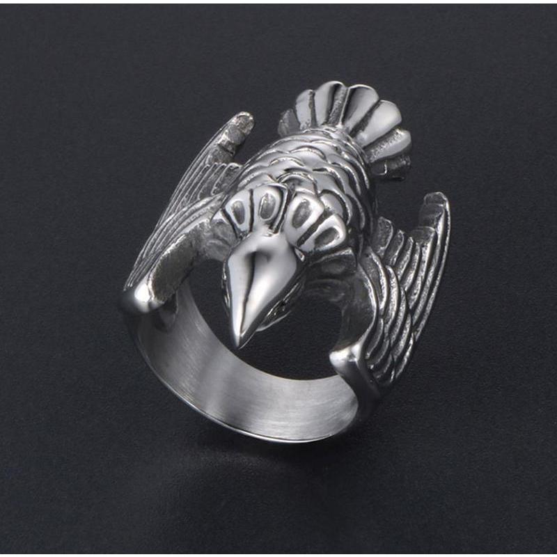 Silver Eagle Full Stainless Steel Self Defense Ring Jewelry – Cakra EDC ...