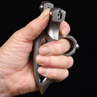 Spiked Brass Knuckles Ring Slingshot 404C Stainless Steel 3 In 1 ...
